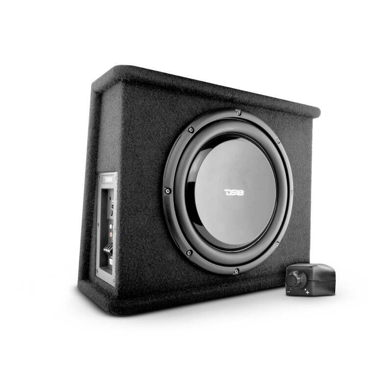 DS18 Single 10in Shallow Subwoofer and Enclosure 350 Watts RMS Amplifi ...