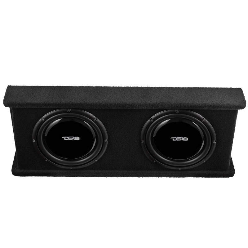 DS18 Dual 12in Shallow Subwoofer and Enclosure 700 Watts RMS Sealed Bl ...