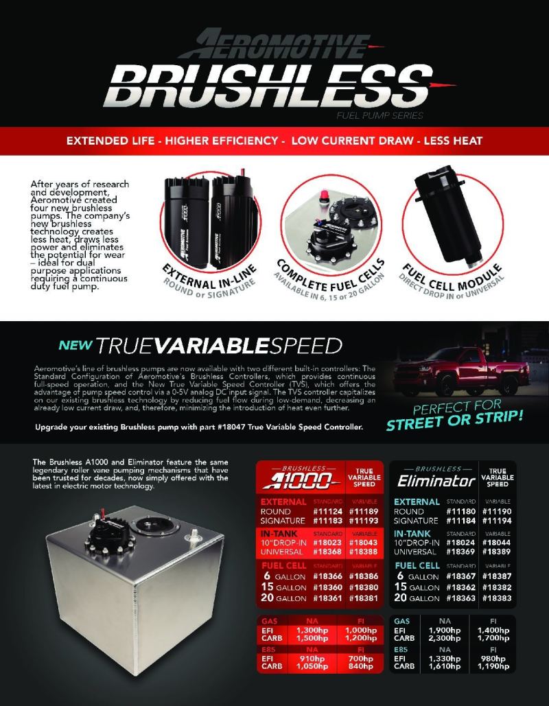 Aeromotive Variable Speed Controlled Fuel Pump - Round - In-line - Bru ...